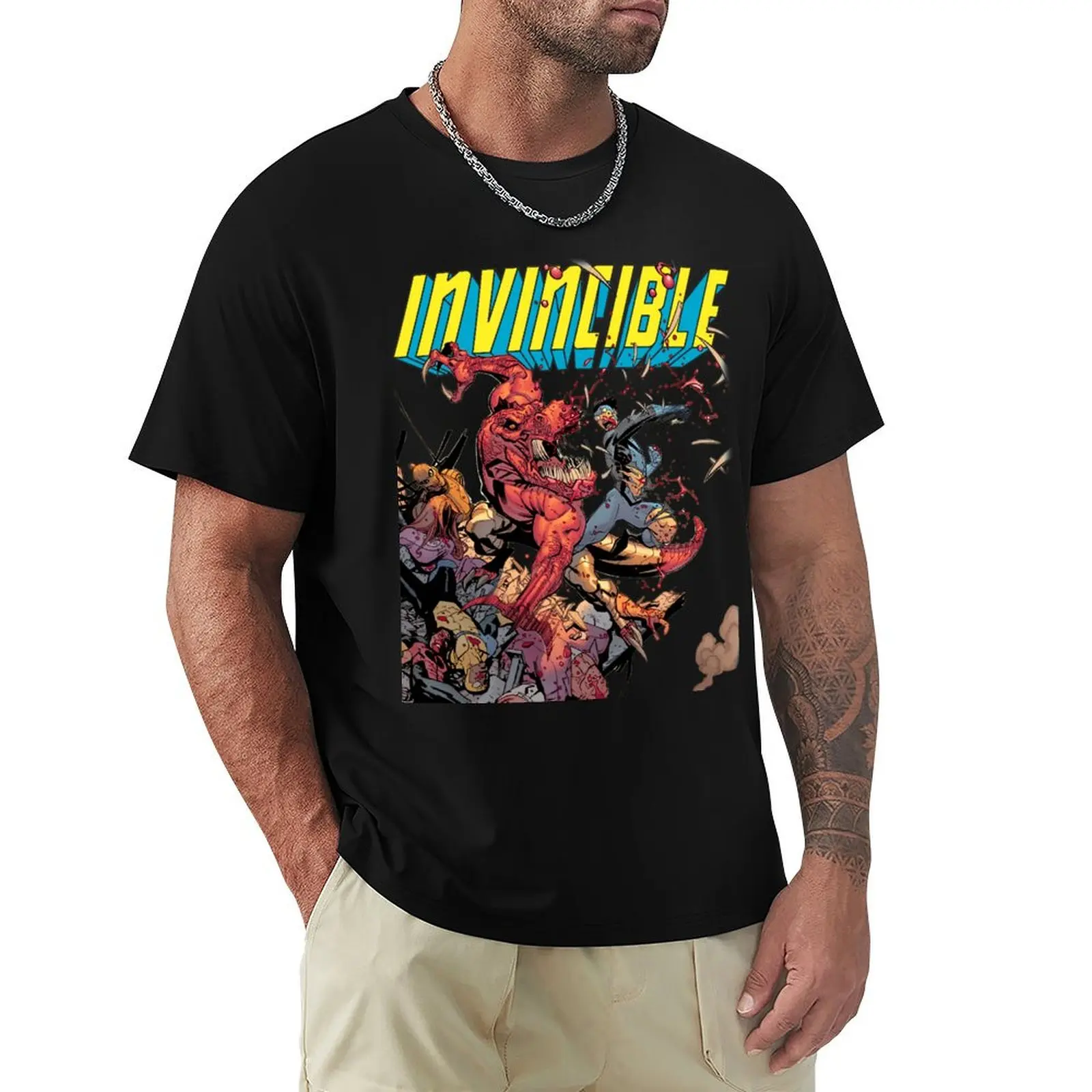 Invincible-Vs-Alien-T-shirt-Short-sleeve-tee-plus-sizes-anime-customs ...