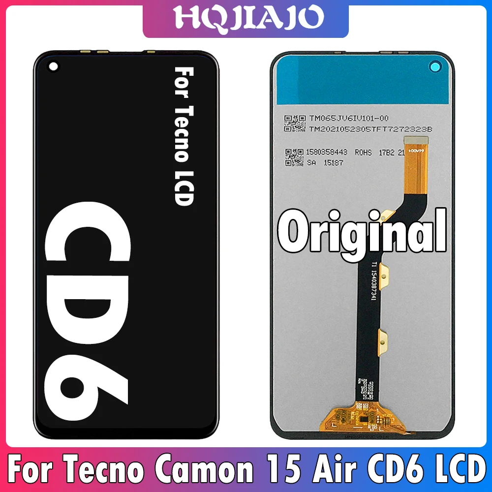 6.6inch Original For Tecno Camon 15 Air CD6 LCD Display Touch Screen ...