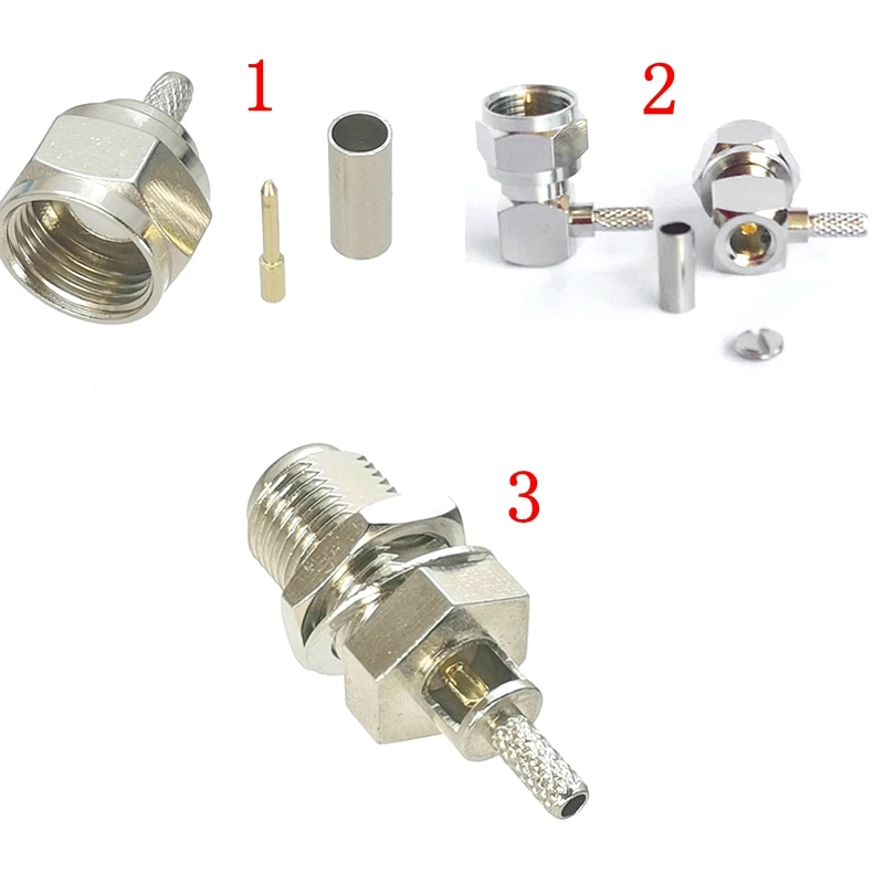 1Pcs F TV IEC Male Plug Female Jack Connector Imperial Right Angle ...