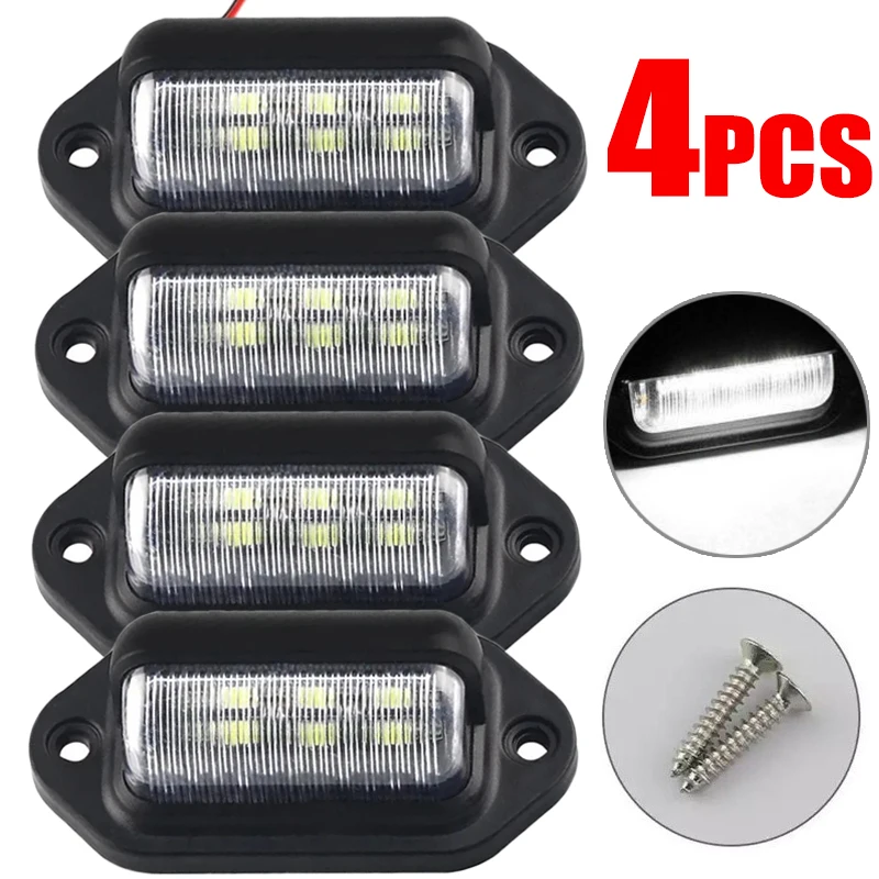 4pcs-Car-Truck-License-Plate-Lights-12-24V-6-LED-Universal-Waterproof ...