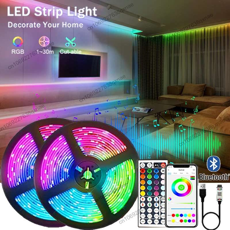 Led-Strip-Lights-Gaming-Room-Decoration-SMD5050-5v-RGB-Tape-10M-15M-20M ...