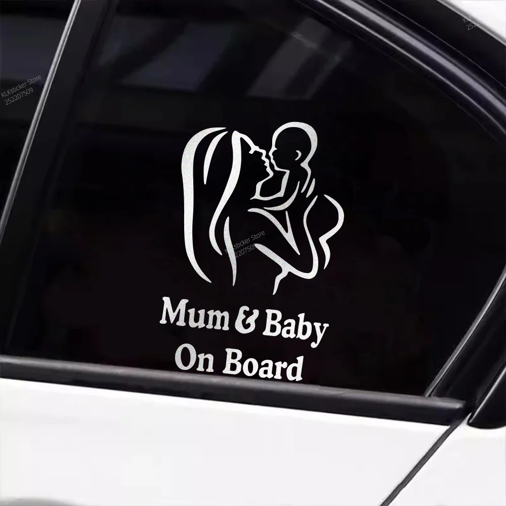 Mun-and-Baby-On-Board-Sticker-Warnning-Reflective-Decoration-Car-Window ...