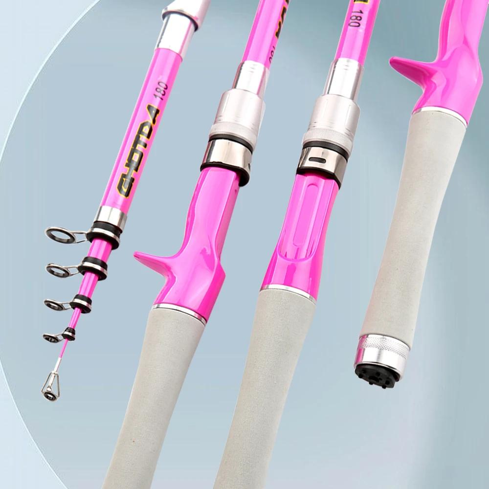 1-5m-1-8m-2-1m-2-4m-Spinning-Casting-Fishing-Rod-Pink-Ultralight-Carbon ...