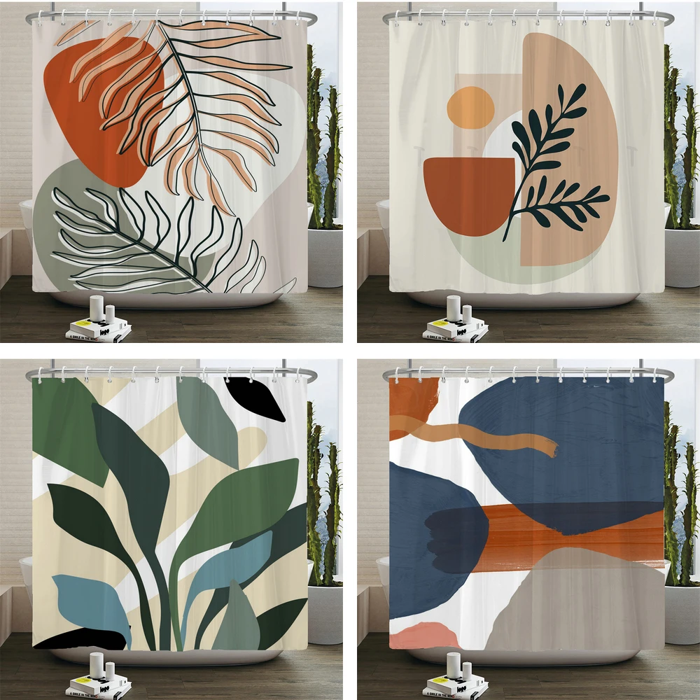 Nordic-Wind-Shower-Curtain-Rustic-Geometric-Morandi-Color-Shower ...