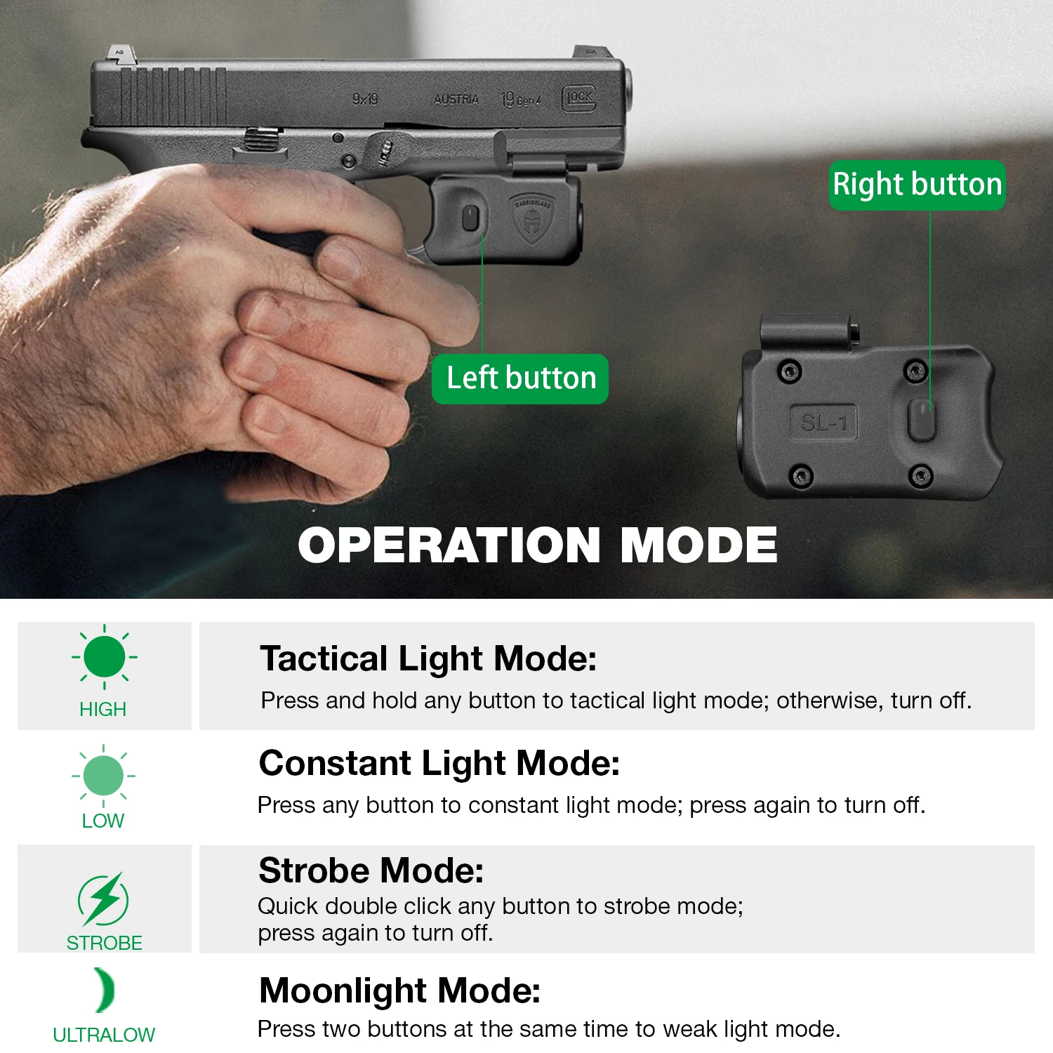 Glock 19 Gen 4 With Glock Light