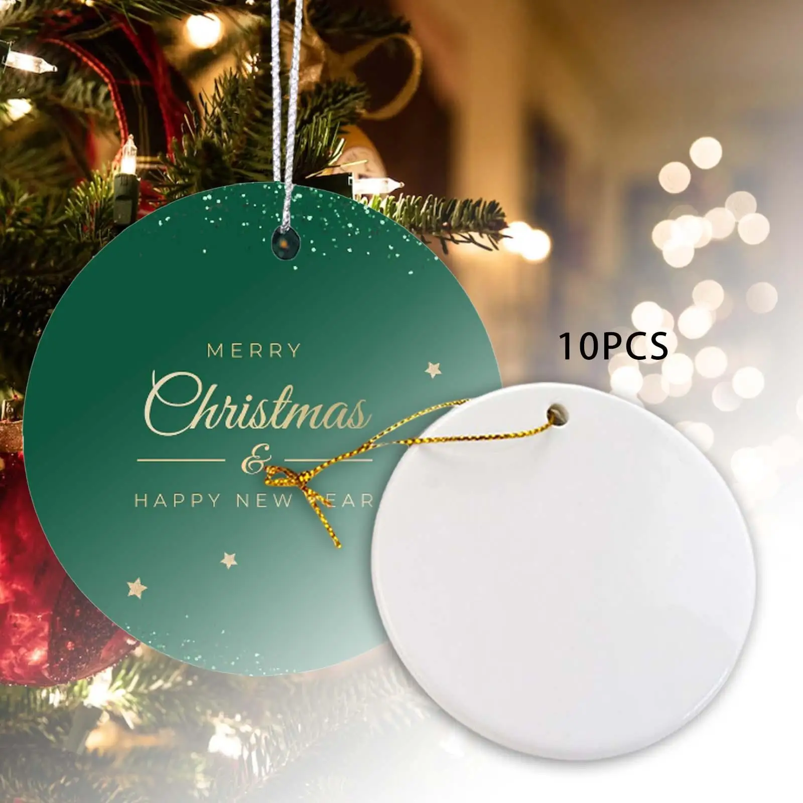 10Pcs-Sublimation-Ornaments-Blanks-Ceramic-Hanging-Sublimation-Circle ...
