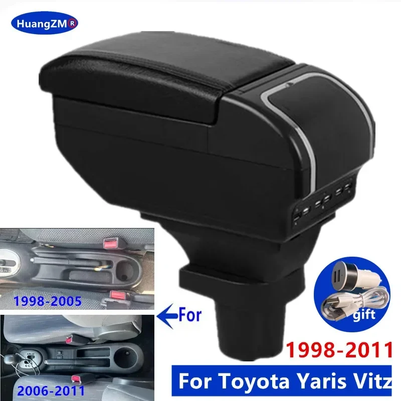 Centre Storage box For Toyota Yaris Vitz Car Armrest Box Hatchback 1998 ...