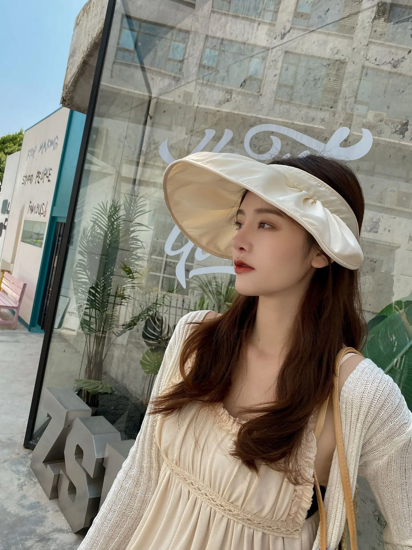 New Women's Sunshade Wide Brim Beach UV Protection Sun Hat Headband