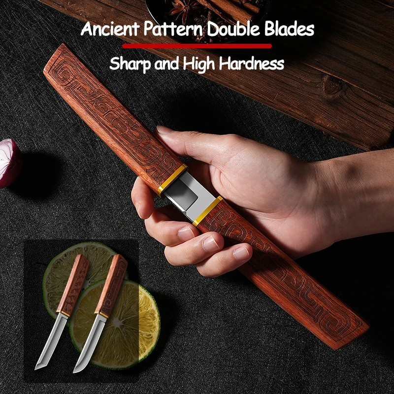 Laser-Antique-Pattern-Dual-Knife-M9195-M9195-Mute-Scabbard-Faca-de ...