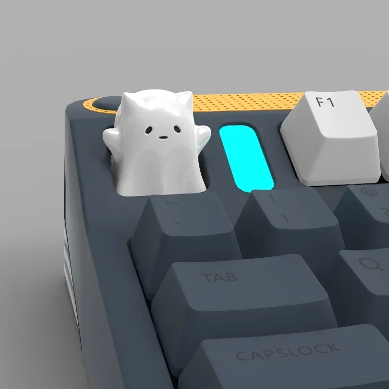 Cute-Animal-Keycaps-Ghost-Cat-Mechanical-Keyboard-Keycaps-Accessories ...