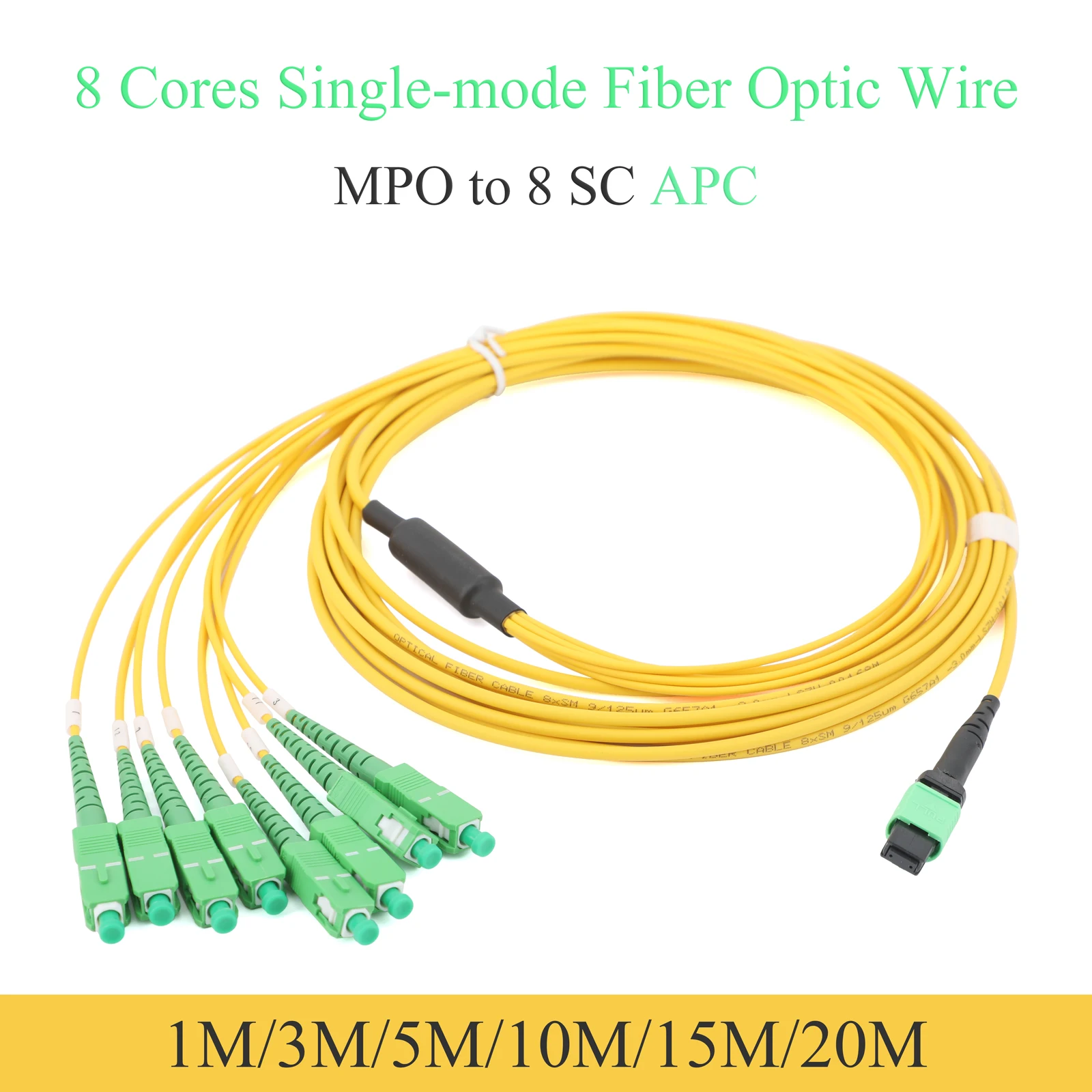 1PCS Single Mode 8-Core MPO/PC to 8SC/APC Fiber Optic Patch Cable 1M/3M ...