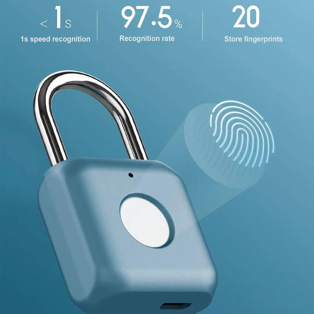 Portable Fingerprint Identification Padlock Smart Keyless Lock ...