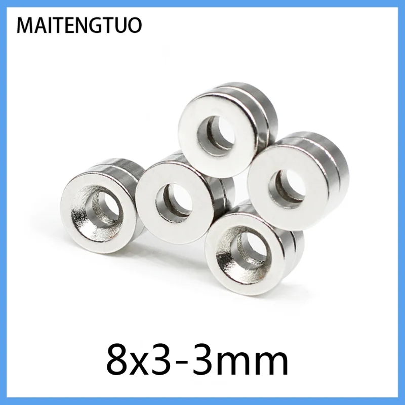 10/20/50/100/200/300/500PCS 8x3-3mm Round Countersunk Neodymium Magnet ...
