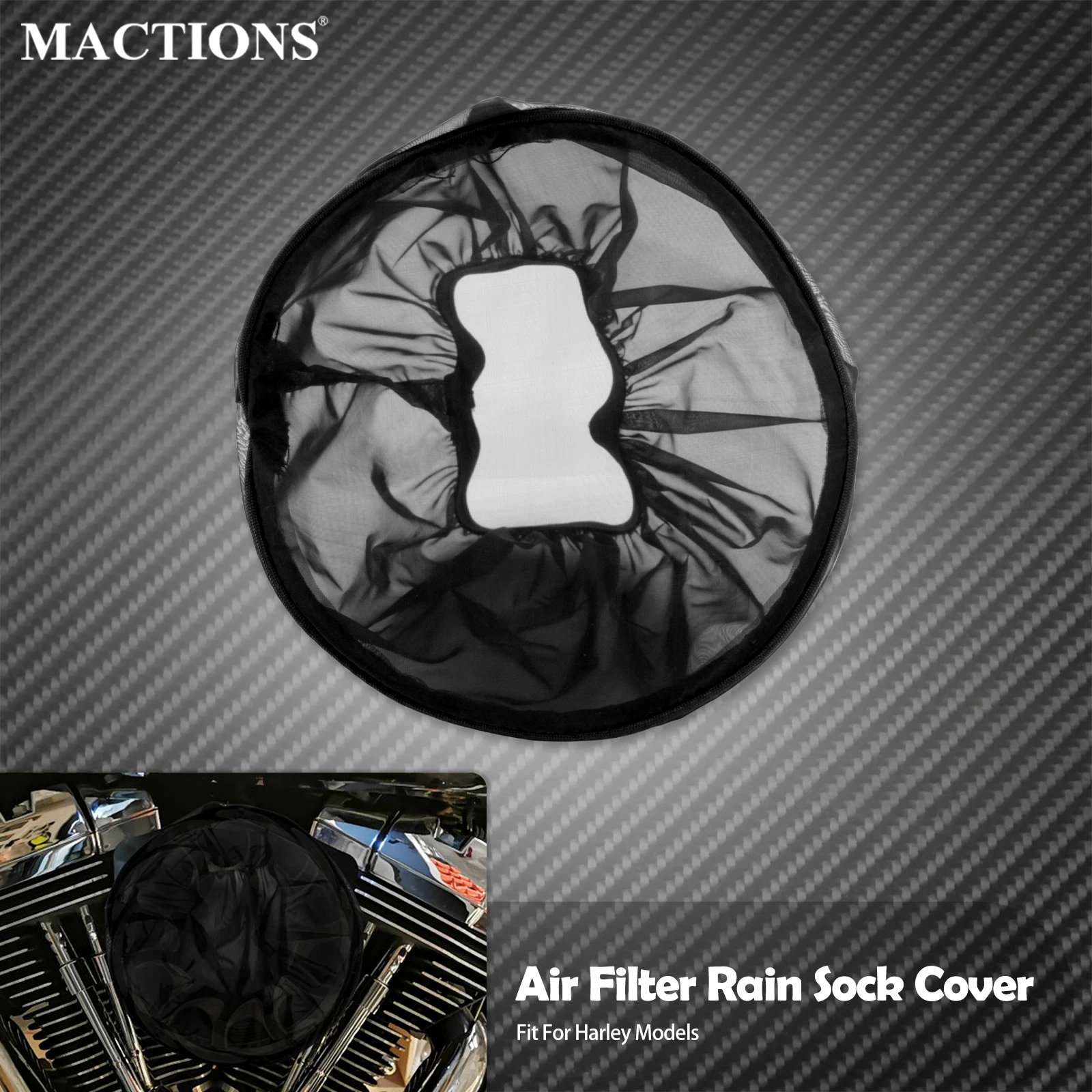 Motorcycle-Air-Filter-Rain-Sock-Air-Cleaner-Dust-Proof-Cover-Black-For ...