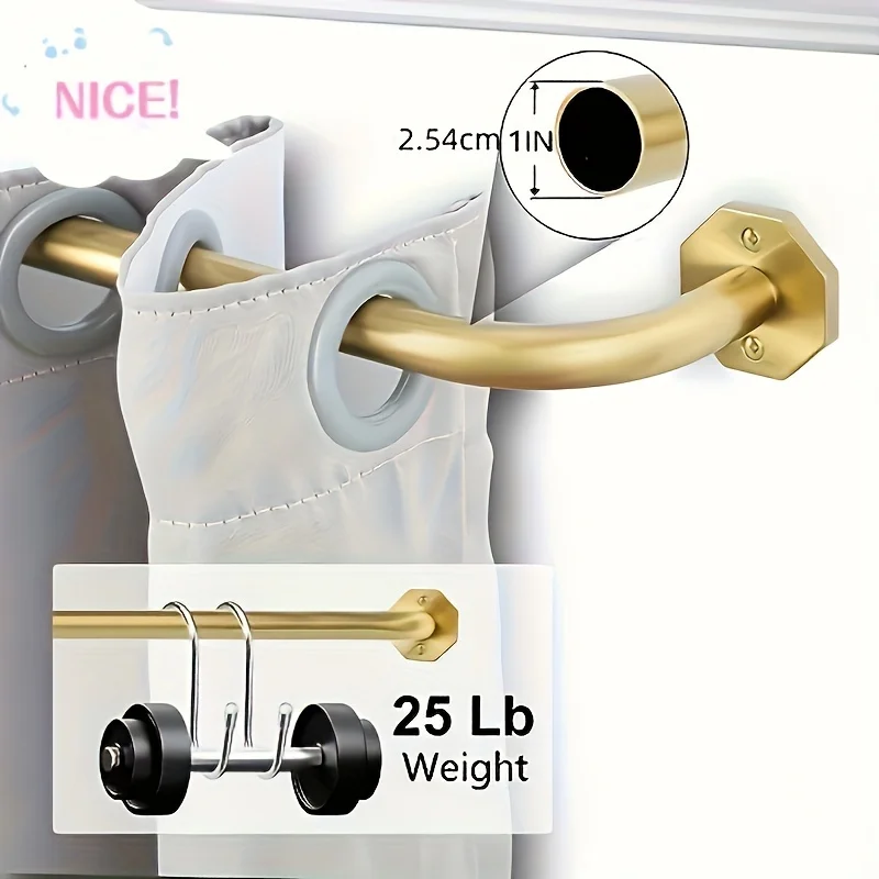 1-Set-Gold-Telescopic-Curtain-Rods-Wall-Mounted-Adjustable-Blocks-Light ...