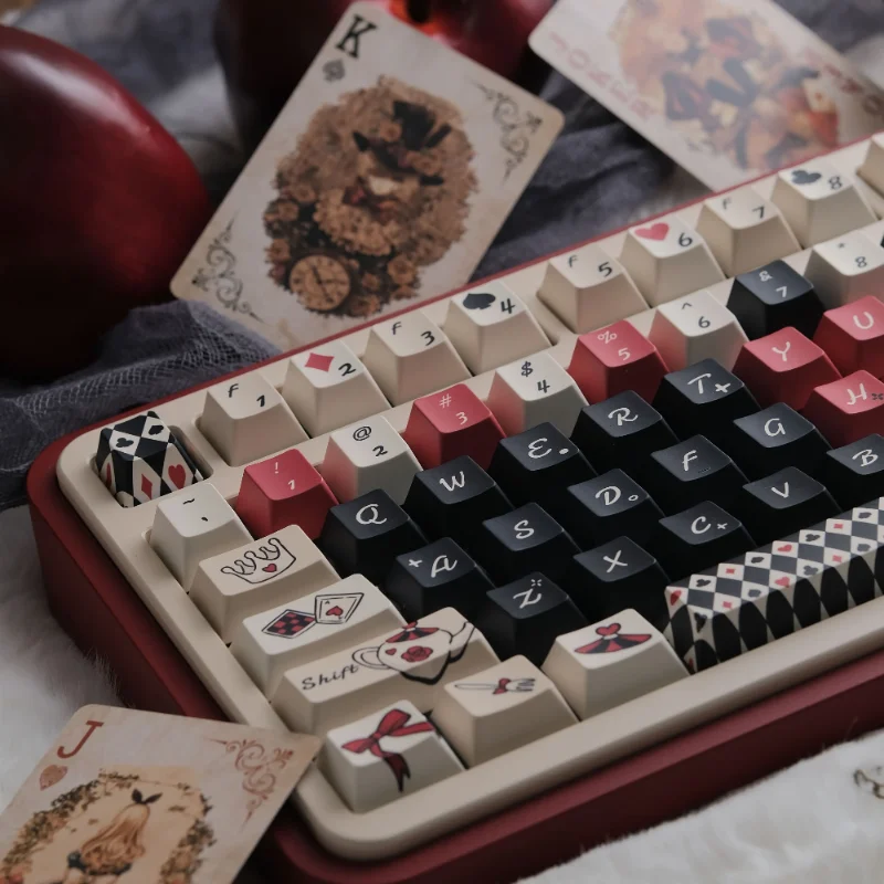 Fantasy-House-of-Cards-Keycap-Cherry-Height-Red-Black-Poker-Pattern-PBT ...