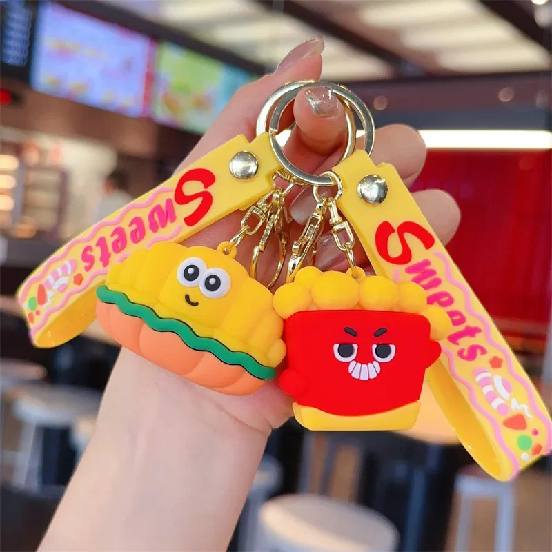Creative-Simulation-Food-Keychain-for-Car-Keys-Burger-Hot-Dog-Fries ...