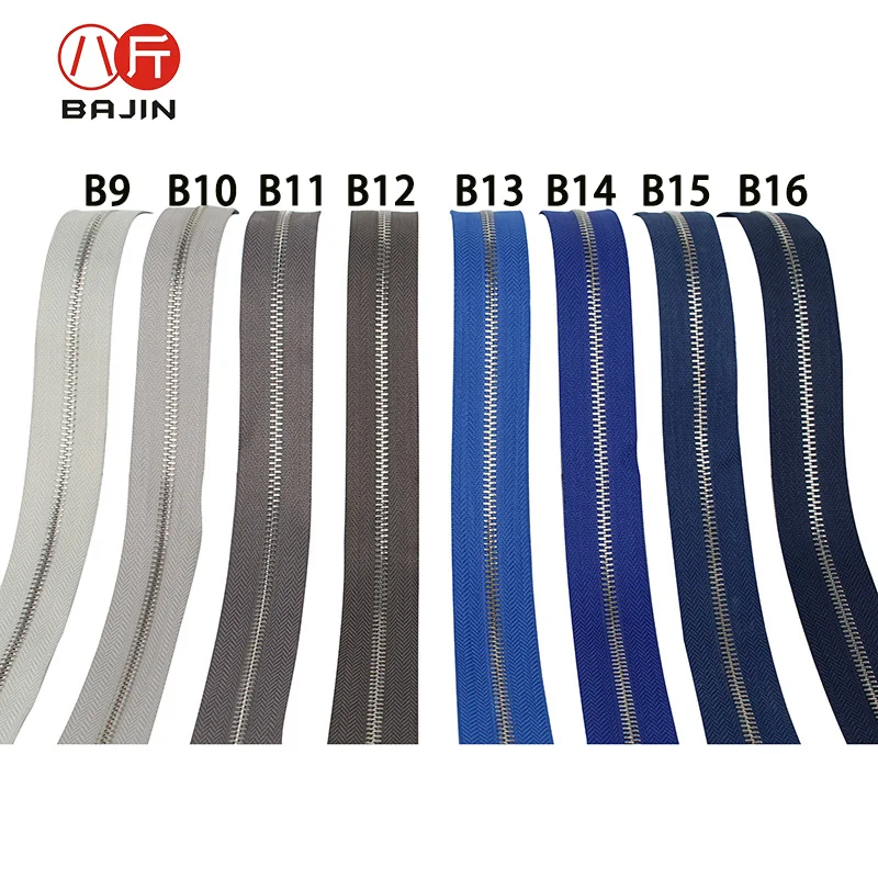 5-silver-copper-chain-teeth-zipper-single-open-end-grey-dark-grey-blue ...