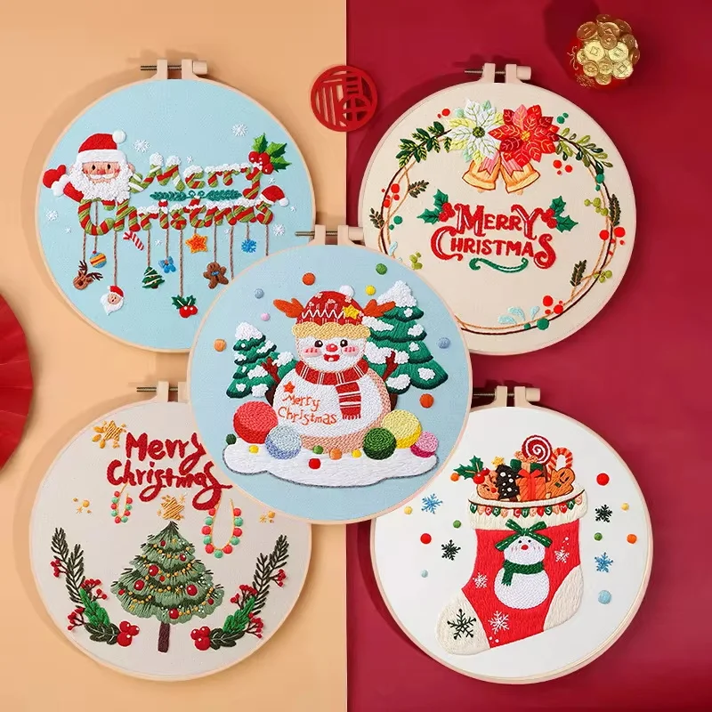 DIY Cross Stitch Sets Santa Claus Embroidery Starter Kit Beginner ...
