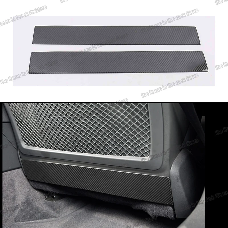 Carbon Fiber Car Seat Back Cover Anti-kick Panel Protector Trims For ...