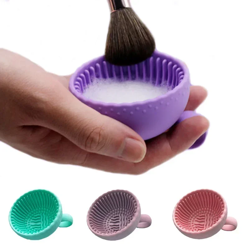 Makeup-Brush-Cleaner-Folding-Powder-Puff-Cleaning-Bowl-Eyeshadow ...