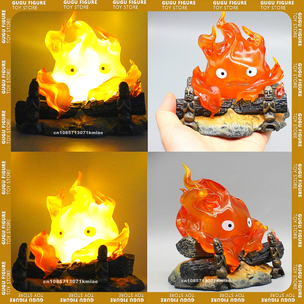 Objects-Lamp-Cartoon-Cartoon-Calcifer-Anime-12cm-Candle-Desktop-Action ...