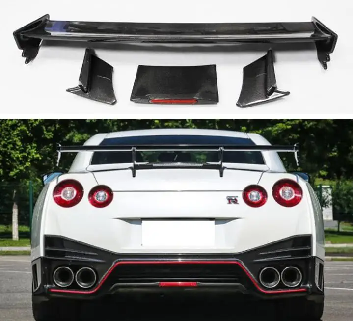 REAL-CARBON-FIBER-REAR-WING-TRUNK-LIP-TAIL-SPOILER-FOR-NISSAN-GT-R-GTR ...