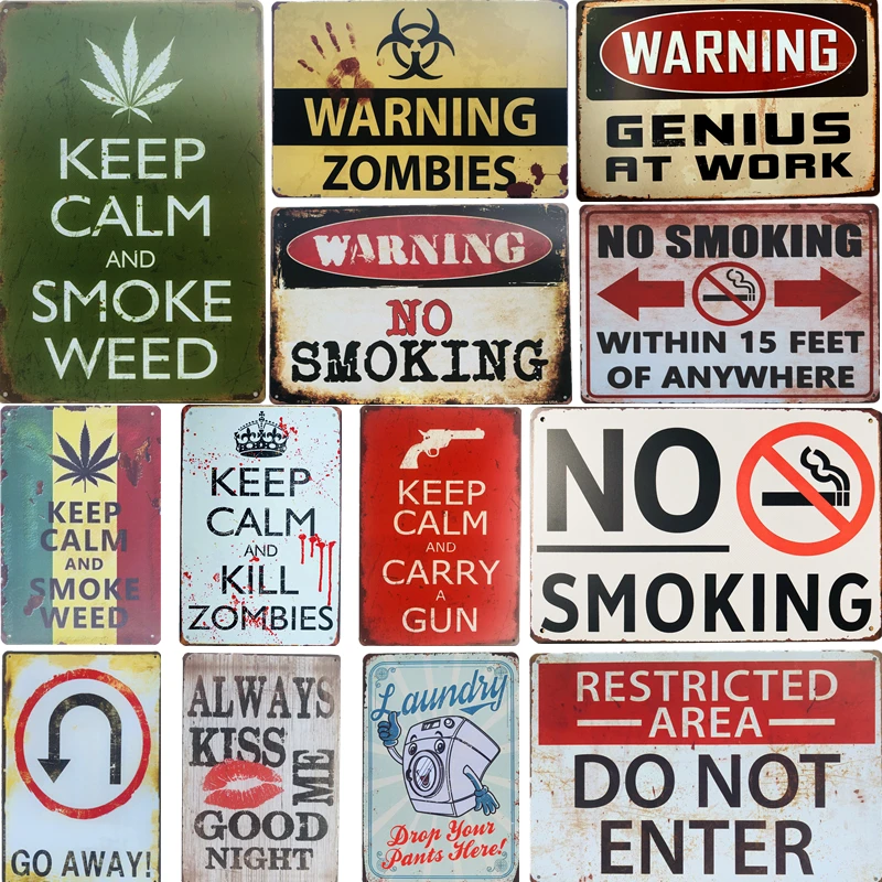 Keep-Calm-and-Smoke-Weed-Metal-Tin-Plate-Sign-Wall-Room-Man-Cave ...