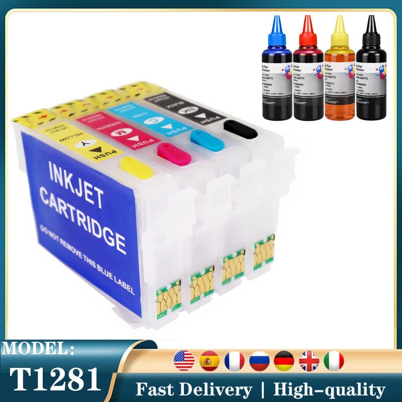 T1281-Refillable-Ink-Cartridge-For-Epson-1281-SX125-SX130-SX230-SX235W ...