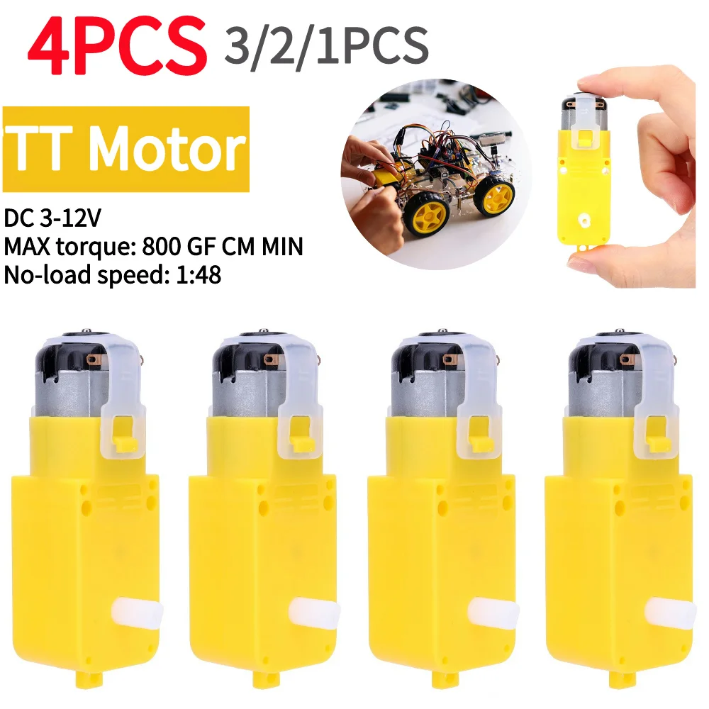 Dual-Shaft-Geared-Motor-Gearmotor-DC-3-12V-Smart-Car-Chassis-Four-Drive ...