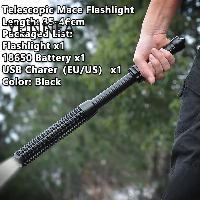 Baseball Bat LED Flashlight Waterproof Super Bright Baton Aluminium ...