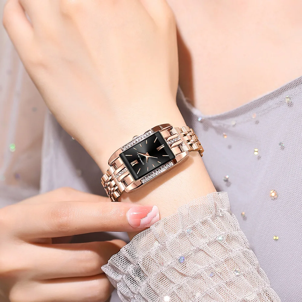 CRRJU-Quartz-Watch-for-Women-Elegant-Rose-Gold-Stainless-Steel-Square-Watch-Original-Ladies ...