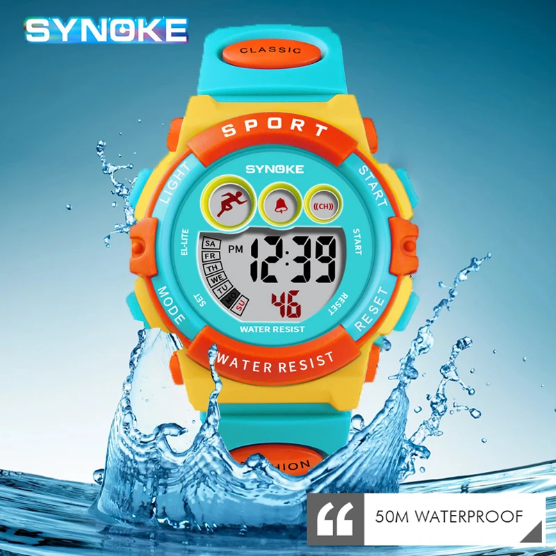 SYNOKE 9802 Sport Children Watch Waterproof LED Digital Kids Watches ...