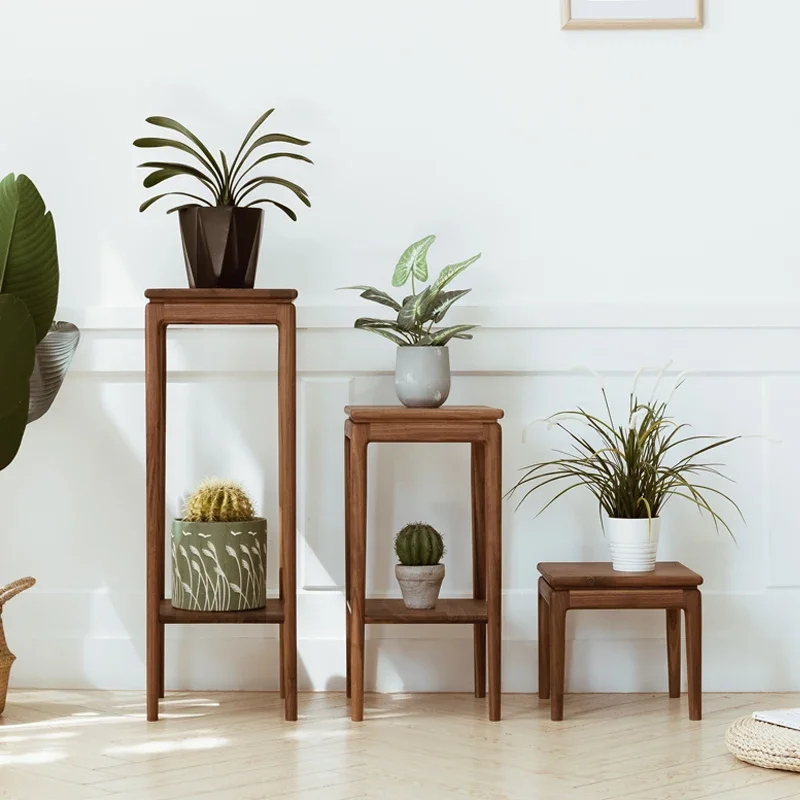 Flower-Combination-Indoor-Flower-Rack-Storage-Rack-Black-Walnut-Wooden ...