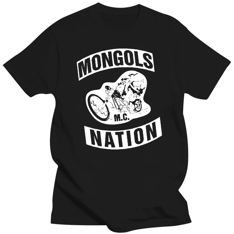 Casual T Shirts Mongols Mc Patches Printed Graphic Men Round Neck ...