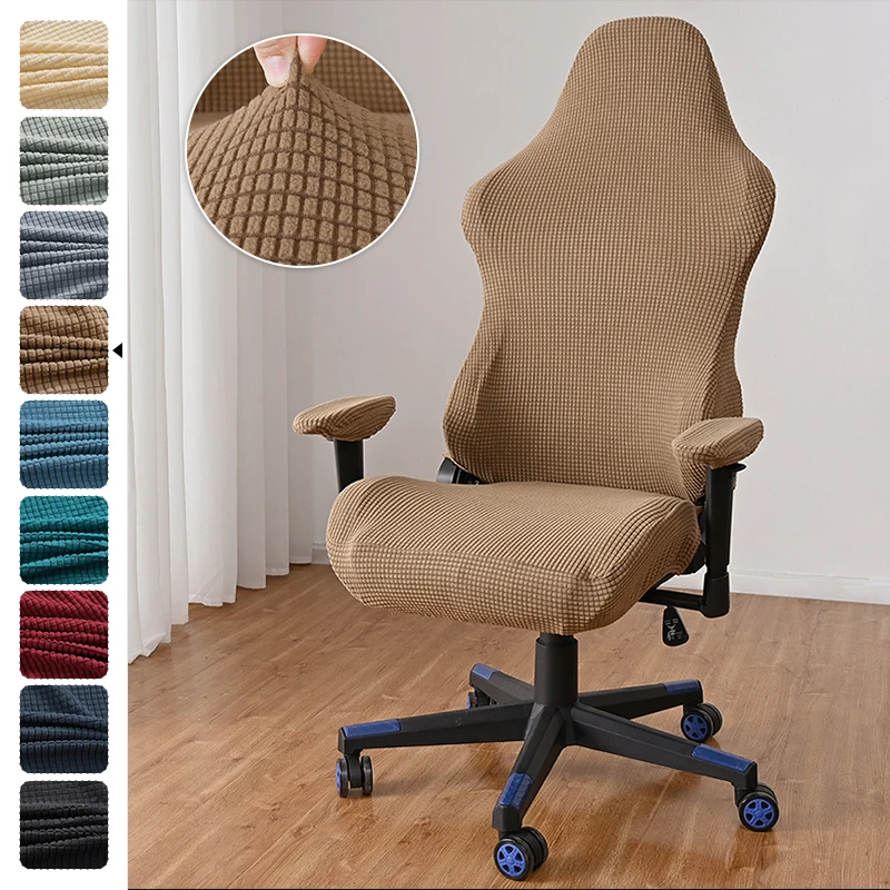 Solid-Color-Gaming-Chair-Cover-Soft-Elasticity-Polar-Fleece-Armchair ...