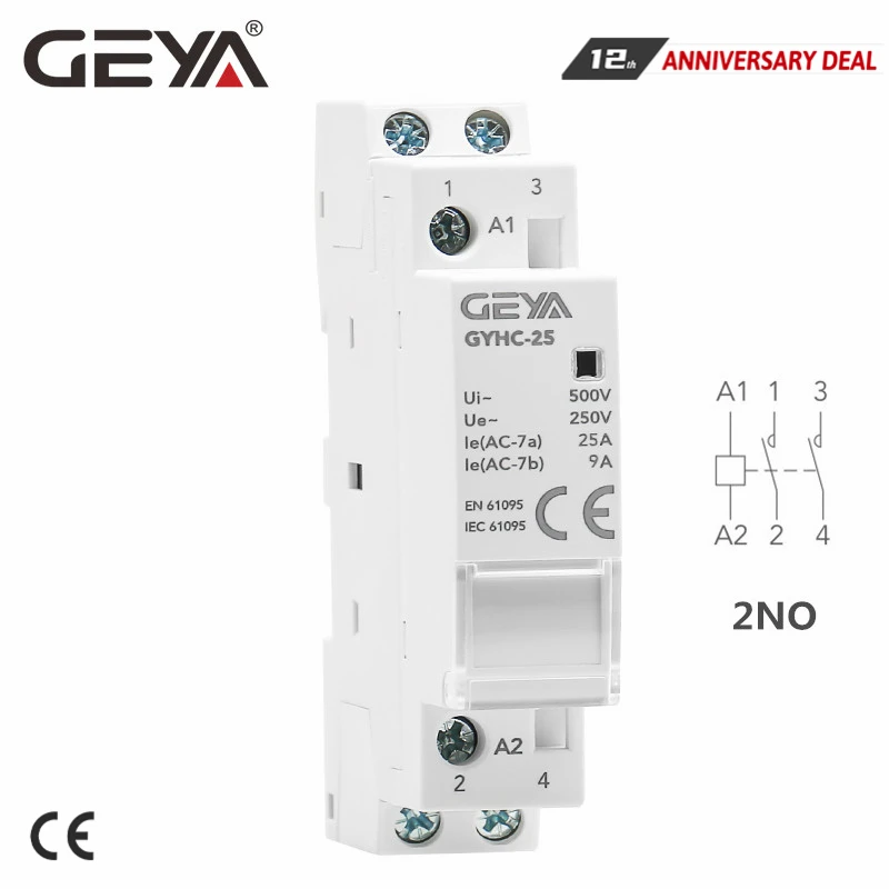 Din Rail Automatic Modular Household Contactor Ac220v 2p 16a 20a 25a 2nc 2no 1no1nc 50/60hz ...