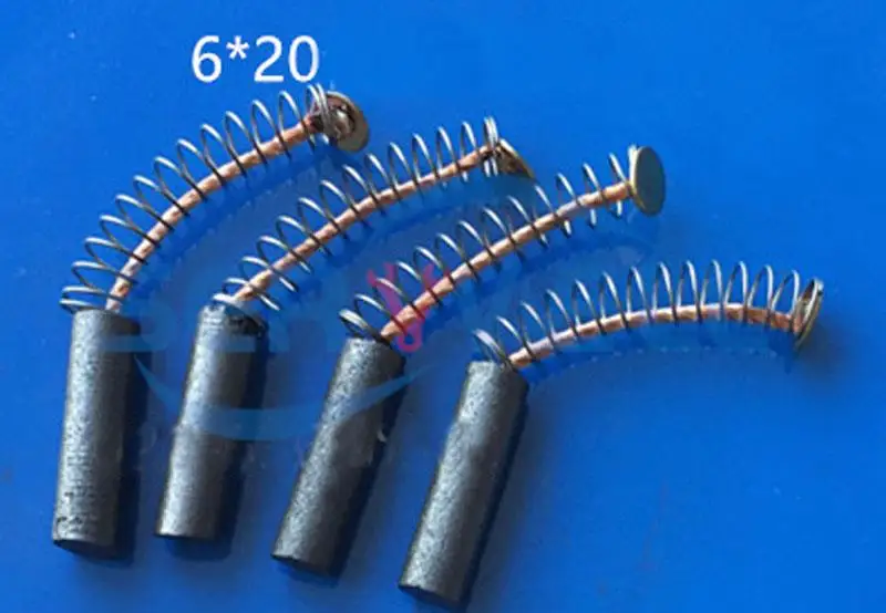 5pcs-6mm-OD-20mm-L-Round-Cylindrical-Motor-Tool-Carbon-Brushes-Springs ...