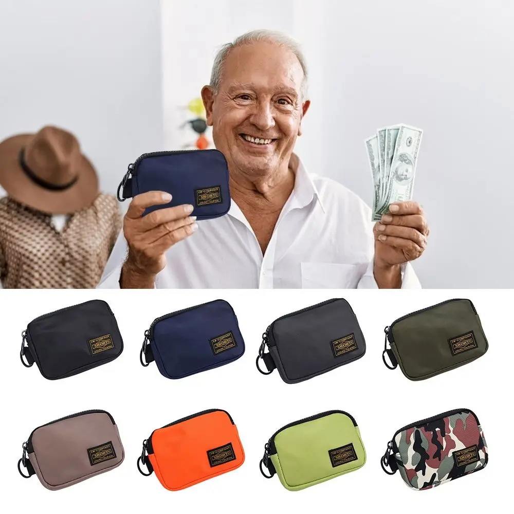 Casual Men's Coin Purse Canvas Zipper Short Wallet Retro Key Holder ...