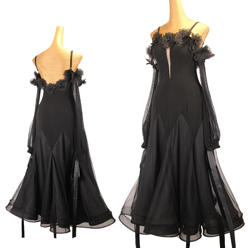 Ballroom-Dance-Competition-Dress-Women-Flower-Off-Shoulder-Prom-Dress ...