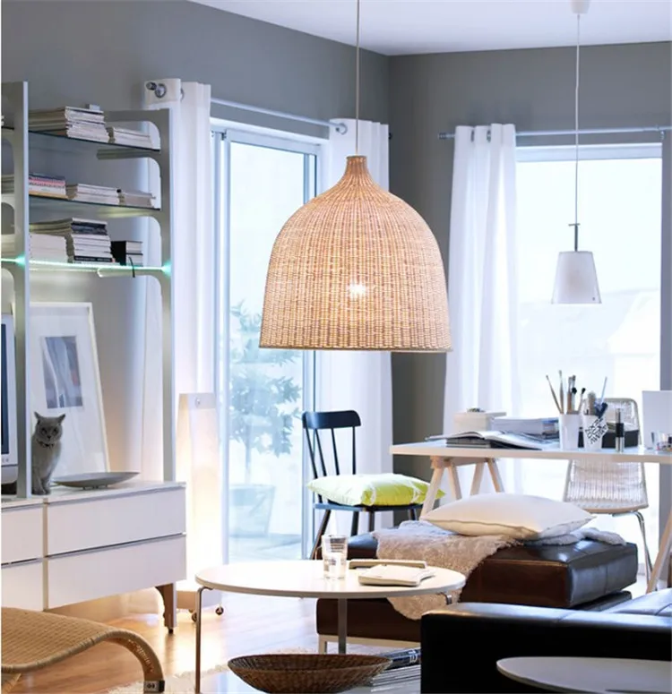 Luminária Pendente Rattan Luzes Pingente, Sudeste Asiático, Lustre De ...