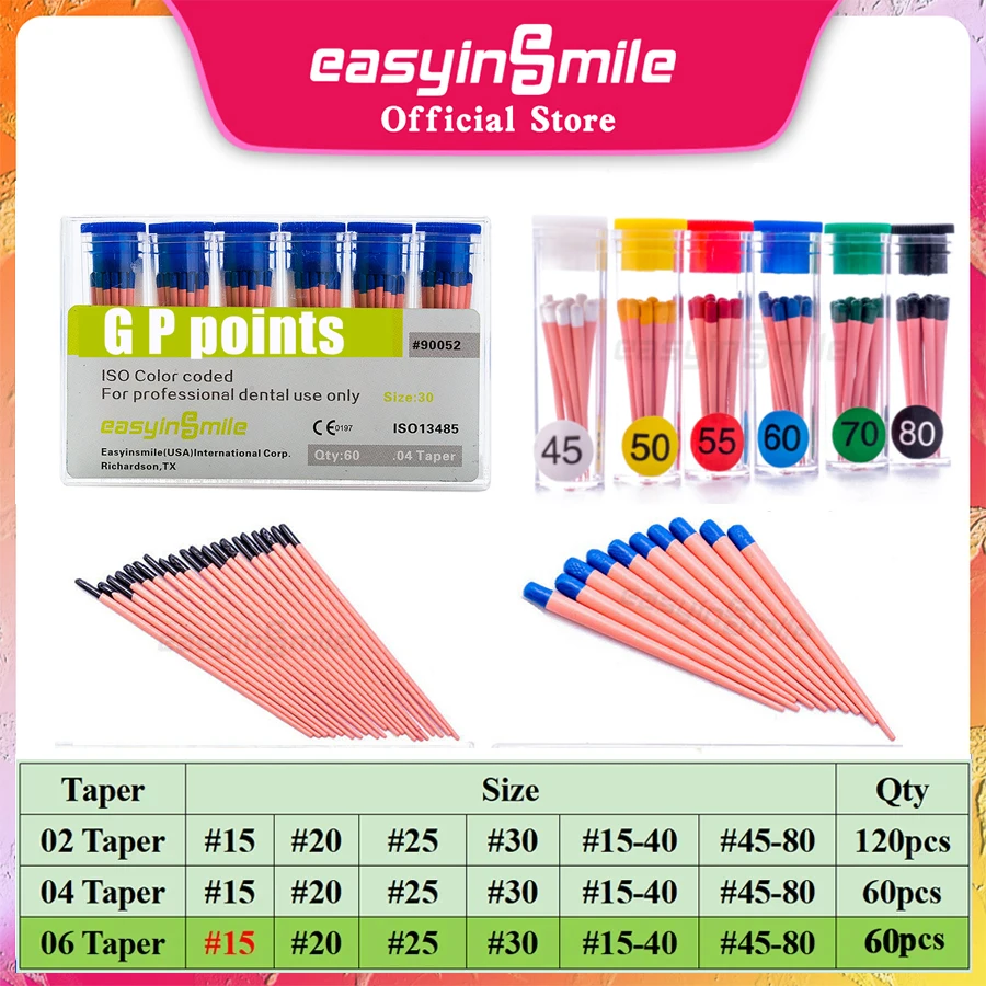 1Box Dental Absorbent Paper Points Sterile Mixed Sizes 15-40# For ...