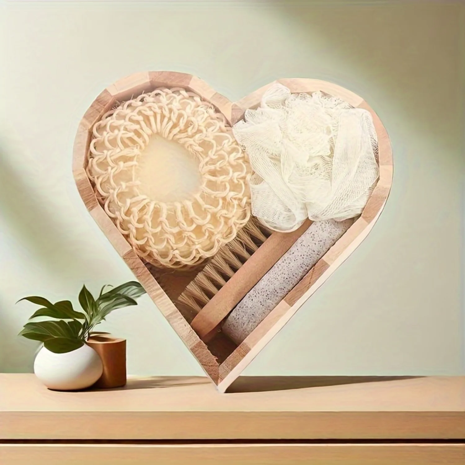 Heart-Shaped-Bath-Spa-Set-Esfoliante-Shower-Scrubber-Loofah-Esponja ...