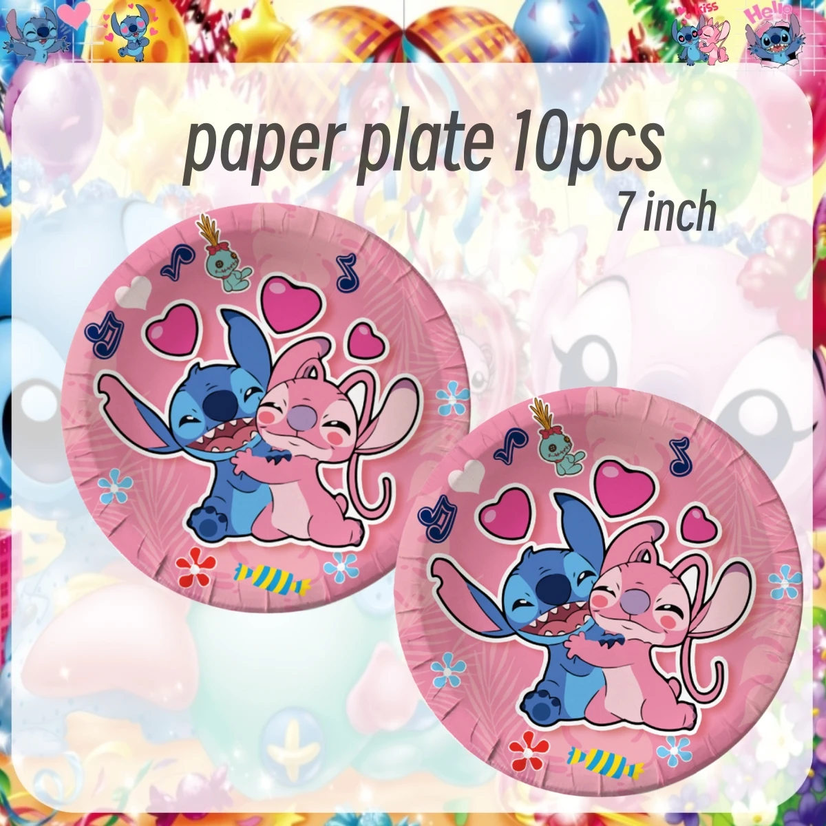 Decoración de cumpleaños de Disney Lilo & Stitch, vajilla desechable en ...