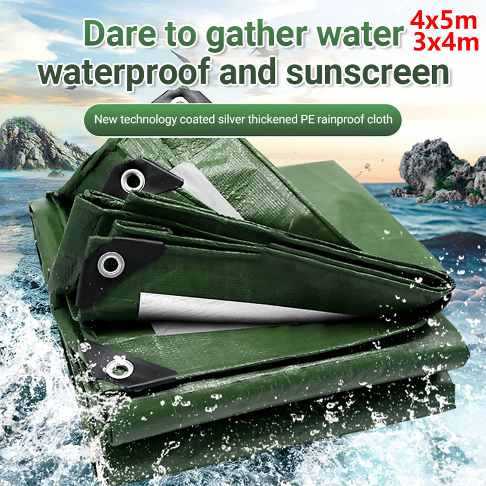 Large PE Tarpaulin Waterproof Heavy Duty Tarp Rain Cover Reinforced ...