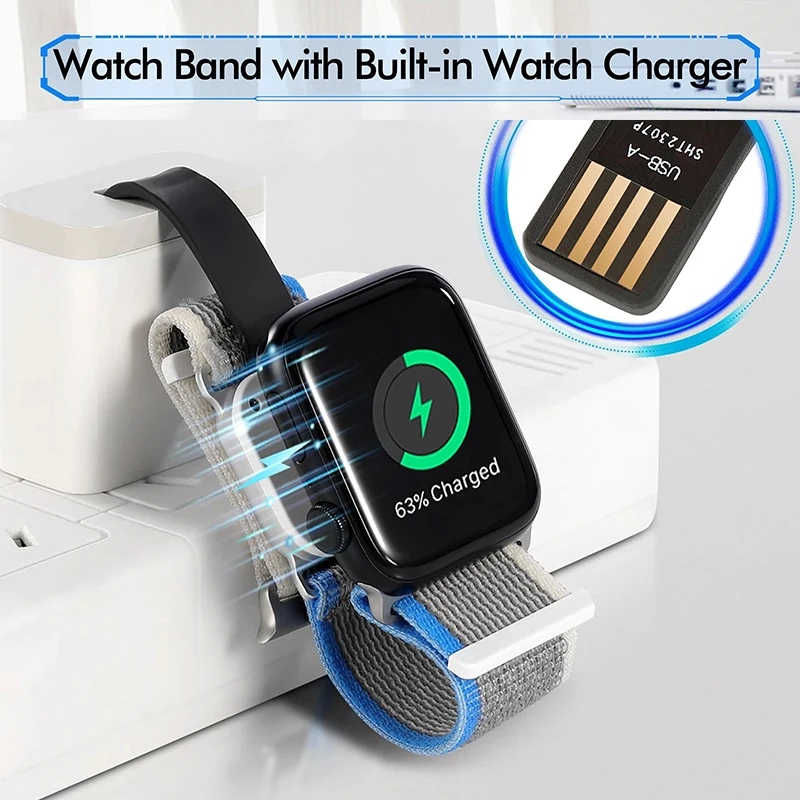 2-in-1-Charger-Watchband-For-Apple-Watch-Series-9-8-7-SE-Nylon-Trail ...