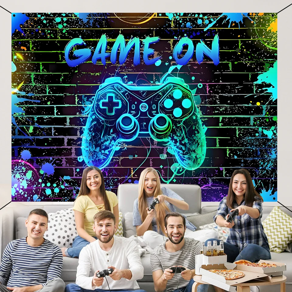7th Birthday Decorations Boy Video Game Happy Birthday Photography ...
