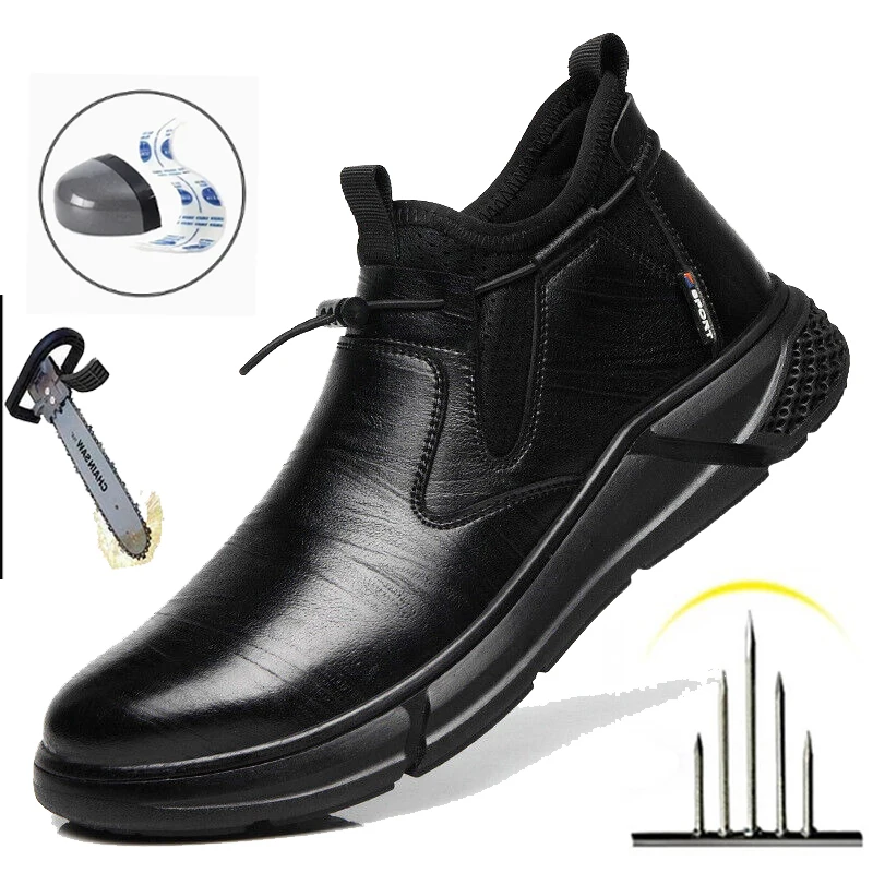 Construction Work Shoes Men Steel Toe Safety Shoes Anti-stab Anti-smash ...