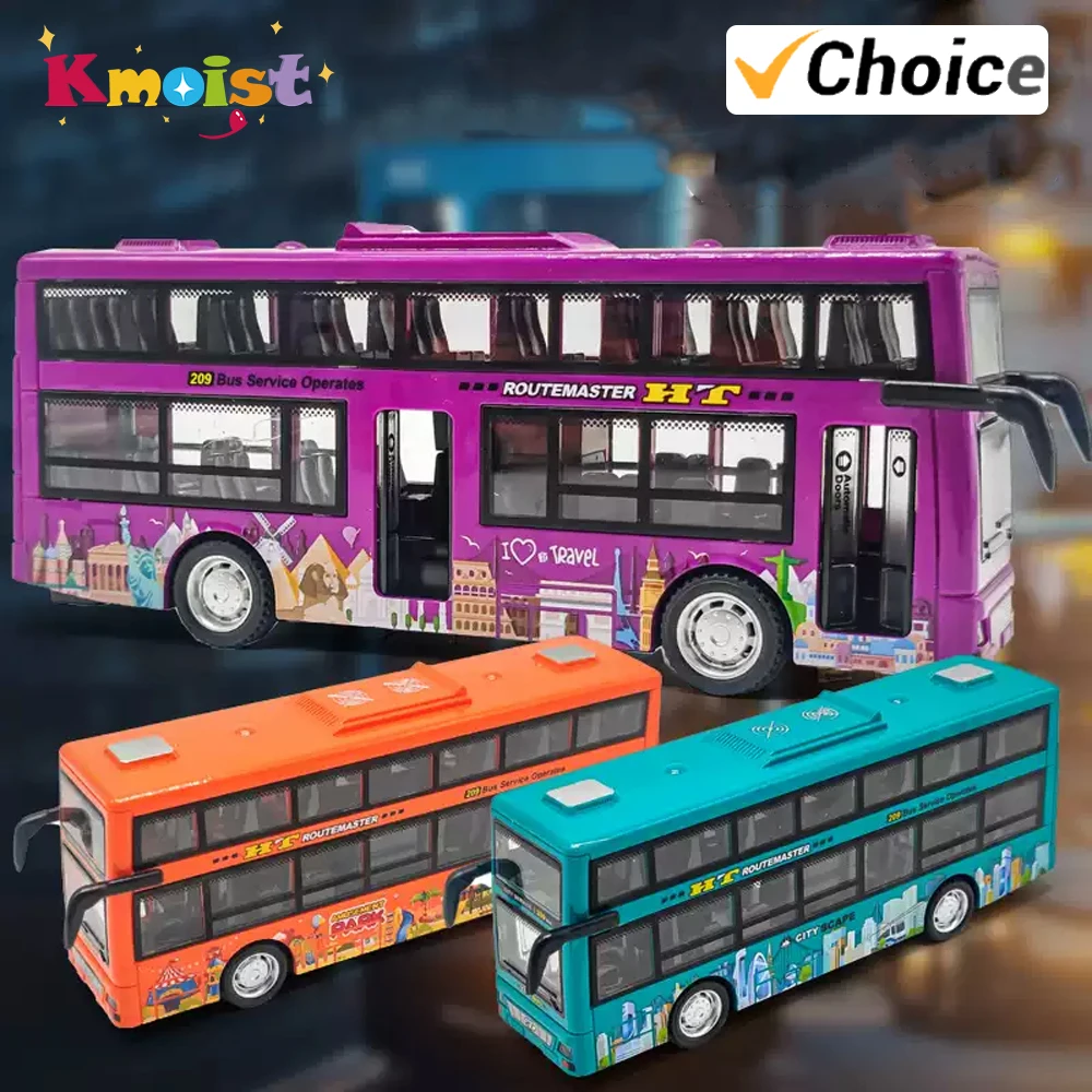 Double Decker City Bus Friction Powered Bus Toys Vehicles Bus Model ...
