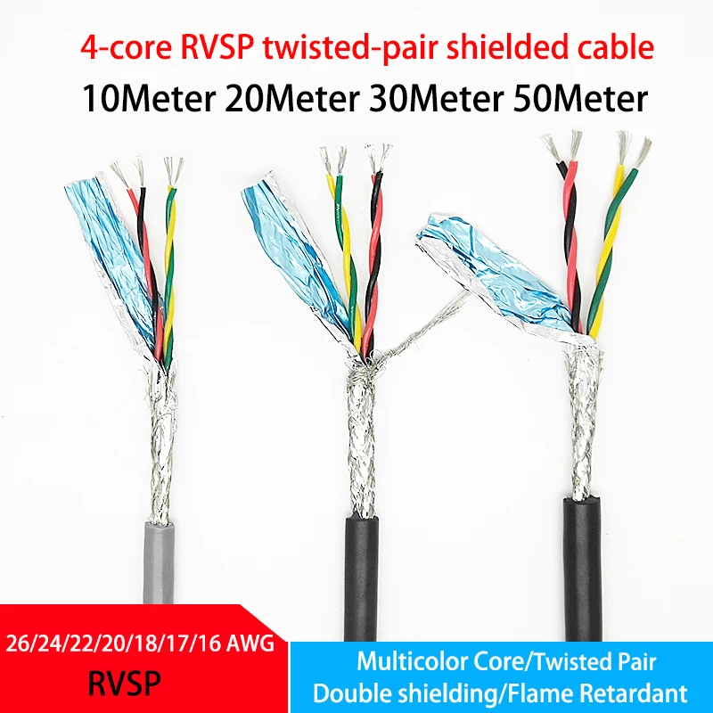 RVSP-4Core-Twisted-Pair-Shielded-Cable-26-24-22-20-18-17-AWG-RS485 ...